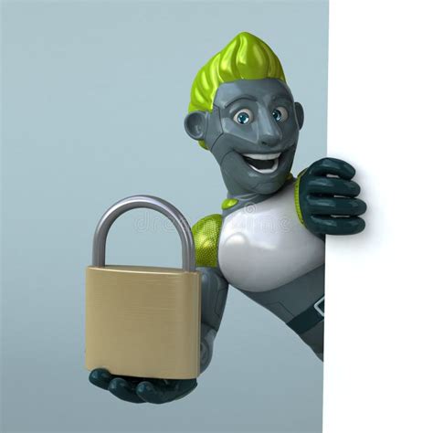 Green Robot 3d Illustration Stock Illustration Illustration Of Automation Security 150239150