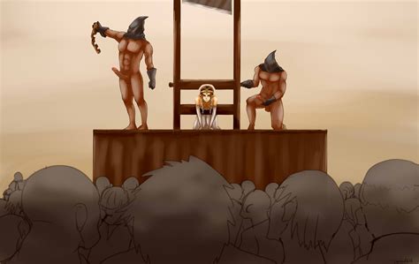 Rule 34 6boys Bondage Brown Hair Crowd Crown Execution Executioner Female Guillotine Hood