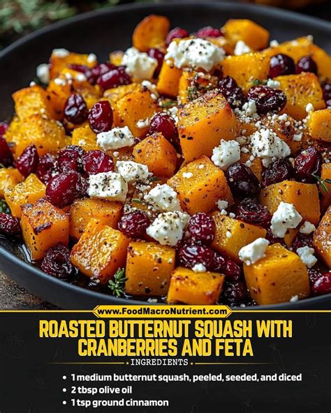 Sweet And Savory Honey Roasted Butternut Squash With Cranberries Pecans