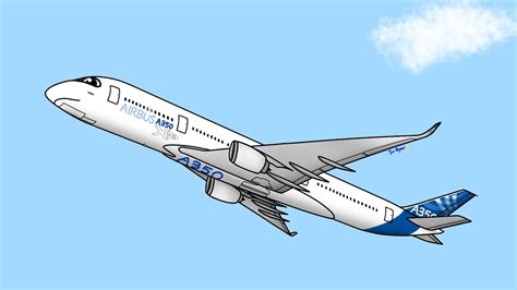 [교통 캐릭터드로잉] 하늘을 날고 있는 A350 그리기 Youtube