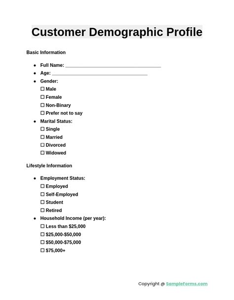 Demographic Profile Example
