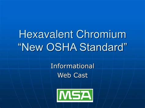 Ppt Hexavalent Chromium “new Osha Standard” Powerpoint Presentation Id 551790