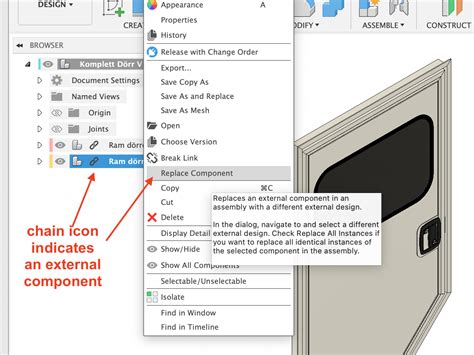 Replace Component Feature Not Appearing On Context Menu Autodesk Community