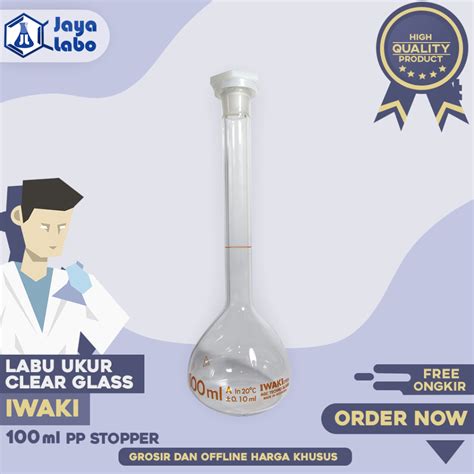 Jual Iwaki Labu Ukur Vol 100 Ml Pp Stopper Volumetric Flask Shopee
