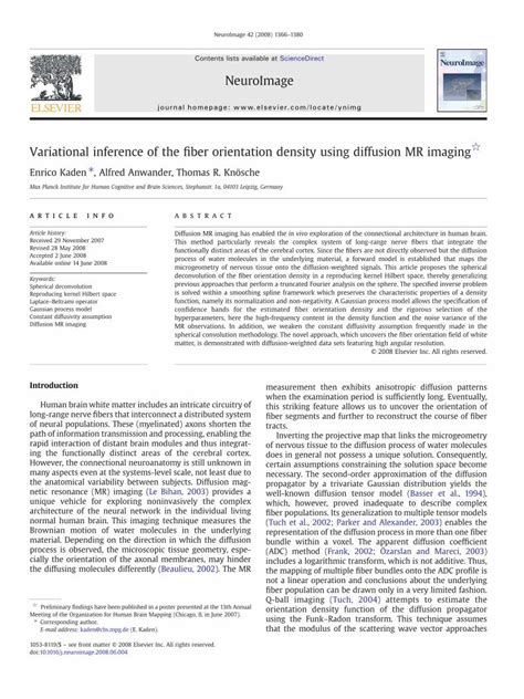 pdf variational inference of the fiber orientation density using