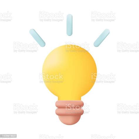 흰색 배경에 노란색 전구 3d 아이콘 벡터 일러스트 레이 션 아이디어 개념 0명에 대한 스톡 벡터 아트 및 기타 이미지 0명 3차원 인쇄 3차원 형태 Istock