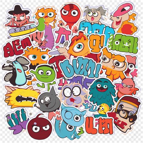 얼굴과 단어 클립 아트와 만화 스티커 벡터상표 Png 일러스트 무료 다운로드 Lovepik