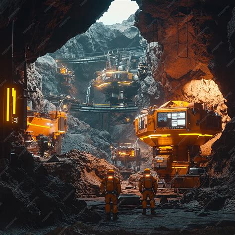 Ultrarealistic Futuristic Mining Colony Premium Ai Generated Image
