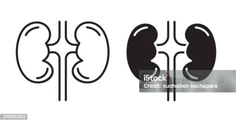 신장 아이콘은 라이너와 솔리드 스타일로 설정되어 있습니다 건강관리와 의술에 대한 스톡 벡터 아트 및 기타 이미지 건강관리와 의술 검은색 그래픽 사용자 인터페이스