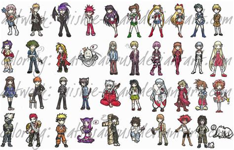Chibi Outlines Colored By Katiesaurus On Deviantart