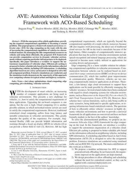 pdf ave autonomous vehicular edge computing framework with aco based