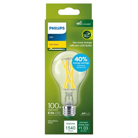 Philips Ultra Efficient Led 100 Watt A21 Light Bulb Soft White Non Dimmable E26 Base 1 Pack