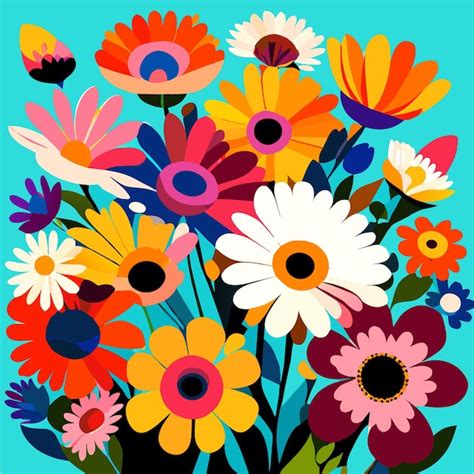 Premium Vector Colorful Daisy Flowers