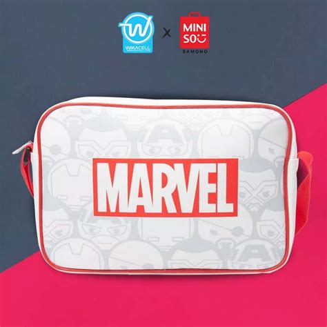 Jual Miniso Crossbody Bag Marvel Collection White Shopee Indonesia