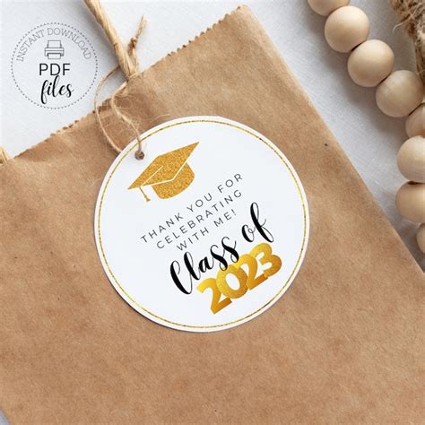 Printable Class Of 2023 Stickers Etsy