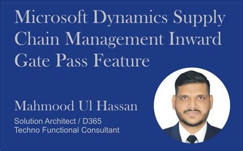 Microsoft Dynamics Supply Chain Management Purchase Return Order Mahmood Ul Hassan