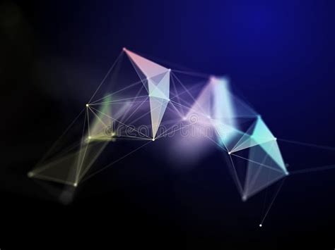 3d Network Communications Science Background With Low Poly Plexus Design Stock Illustration