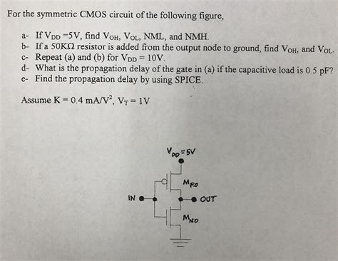 Solved For The Symmetric Cmos Circuit Of The Following