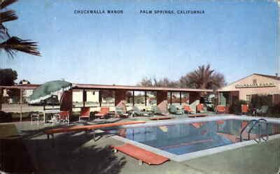 Palm Springs California Ca Chuckwalla Manor Motel Swimming Pool C1950s