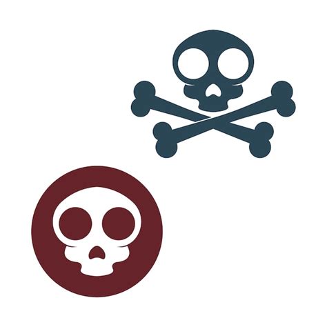 해골 로고 아이콘 디자인 벡터 프리미엄 벡터