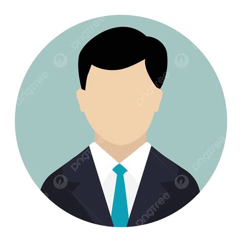 Vector Flat Design Of A Male Avatar In Business Attire As User Icon