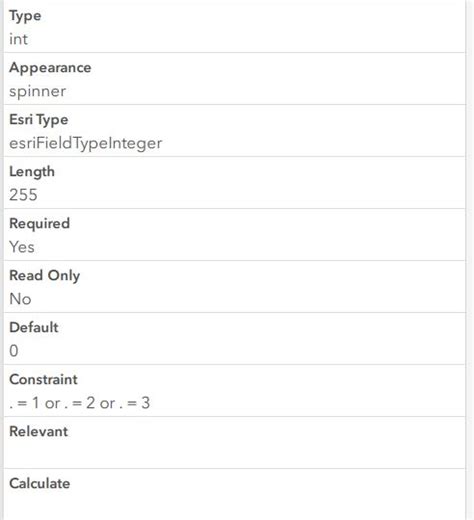 Solved Syntax For Constraint Column In Survey123connect Esri Community