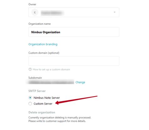 custom smtp fusebase formerly nimbus