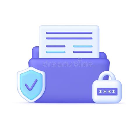 3d Secure Confidential Files Folder With Paper Documents Access And