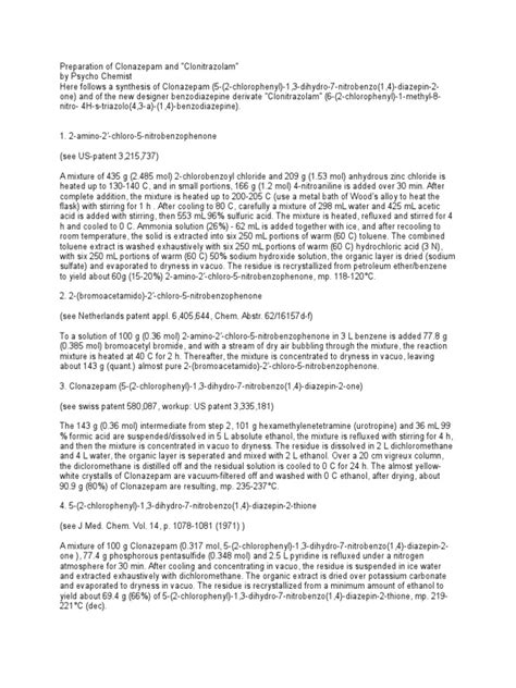 Clonazepam Synthesis Pdf