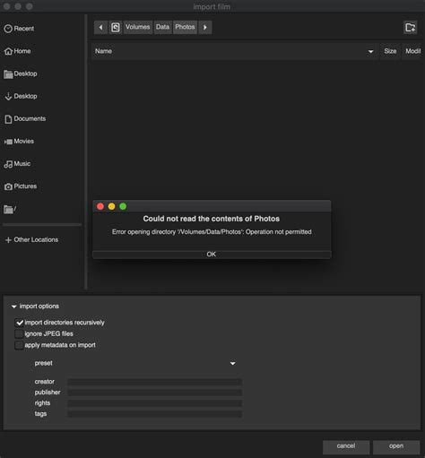 Macos 1015 Catalina Error Opening Directory Operation Not