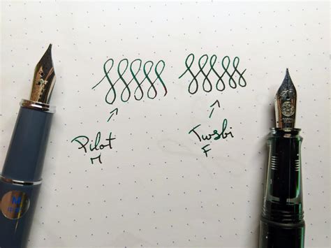 Pilot Nib M Nib Compared To Twsbi F Almost Similar In Width But The Pilot Gives A Much Nicer