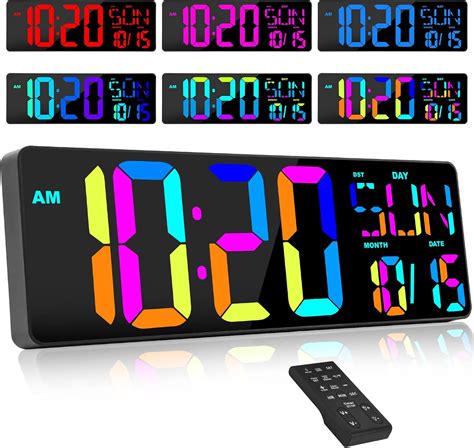 Xrexs Large Digital Wall Clock With Remote Control 17 Inch Led Large