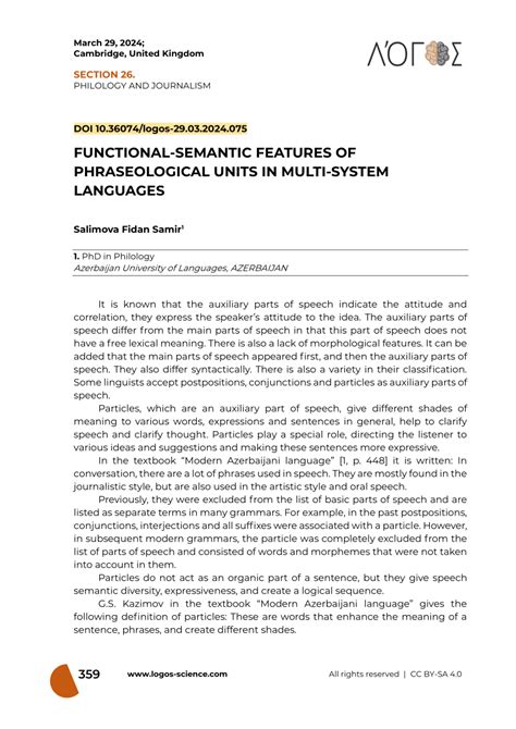 Pdf Functional Semantic Features Of Phraseological Units In Multi System Languages
