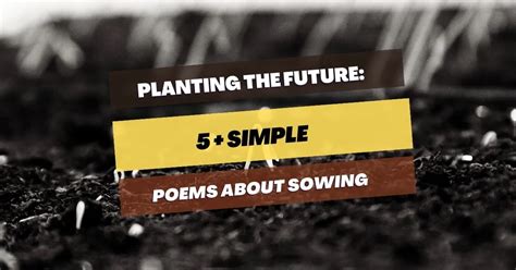 5 Recommended Poems About Sowing Pick Me Up Poetry