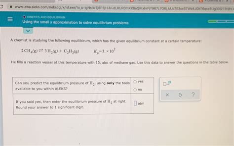 Using The Small X Approximation To Solve Equilibrium Problems Course Hero