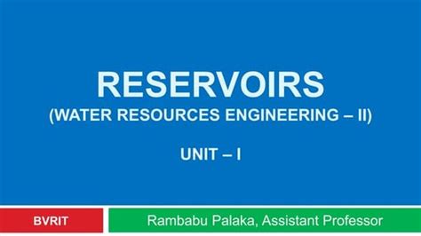 Determination Of Reservoir Storage Capacity Pdf