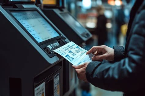 High Tech Voting Machine Scanning Ballot Paper In Close Up Stock