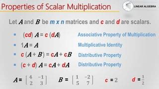 Algebraic Properties Of Matrix Operations PPTX Physics Science