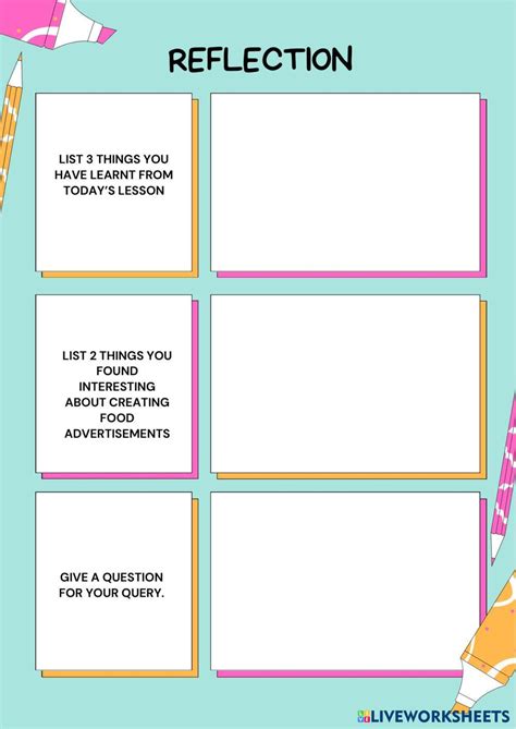 Lets Eat Reflection Live Worksheets