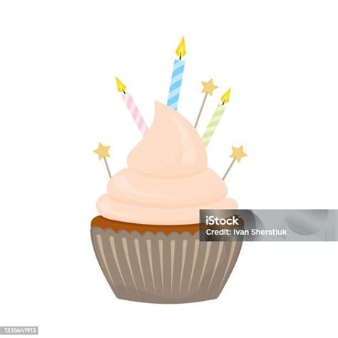 축제 컵 케이크 크림 머핀 축제 디저트 과자를 곁들인 과자 플랫 스타일 벡터 달콤한 음식에 대한 스톡 벡터 아트 및 기타 이미지 달콤한 음식 디자인 요소 머핀