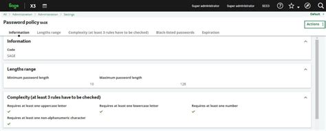 Password Policies In Sage X3 Version 12 Sage X3 Tips Tricks And Components