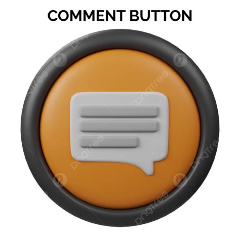 3d Rendered Comment Button Icon With Orange Color And Black Border For
