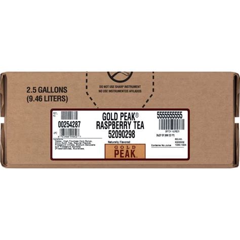 Gold Peak Raspberry Tea 25 Gal Bib Fountain Concentrate Coolbreeze