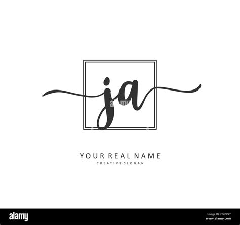 J A JA Initial Letter Handwriting And Signature Logo A Concept Handwriting Initial Logo With