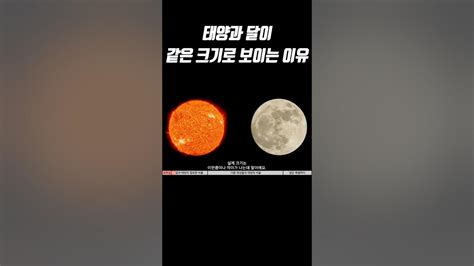 태양과 달이 같은 크기로 보이는 이유 Shorts Youtube