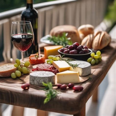 Premium Ai Image A Professional Photograph Of A Table Of Assorted Breads And Cheeses