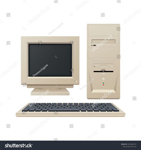 Old Vintage Computer Vector Illustration Stock Vector Royalty Free 1852608154 Shutterstock