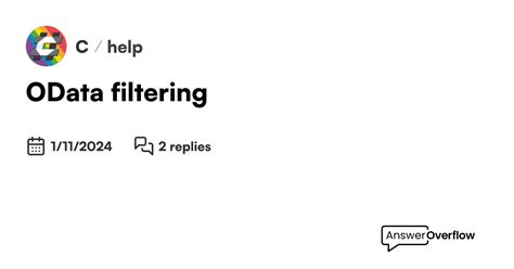 Odata Filtering C