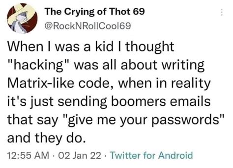 Hacking Has Never Been So Easy Thanks To Boomers 😂 Lazy Programmer 14 Comments