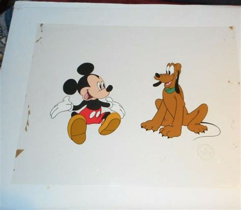 Mickey Mouse And Pluto Serigraph Cel Certified No Coa 2090668000